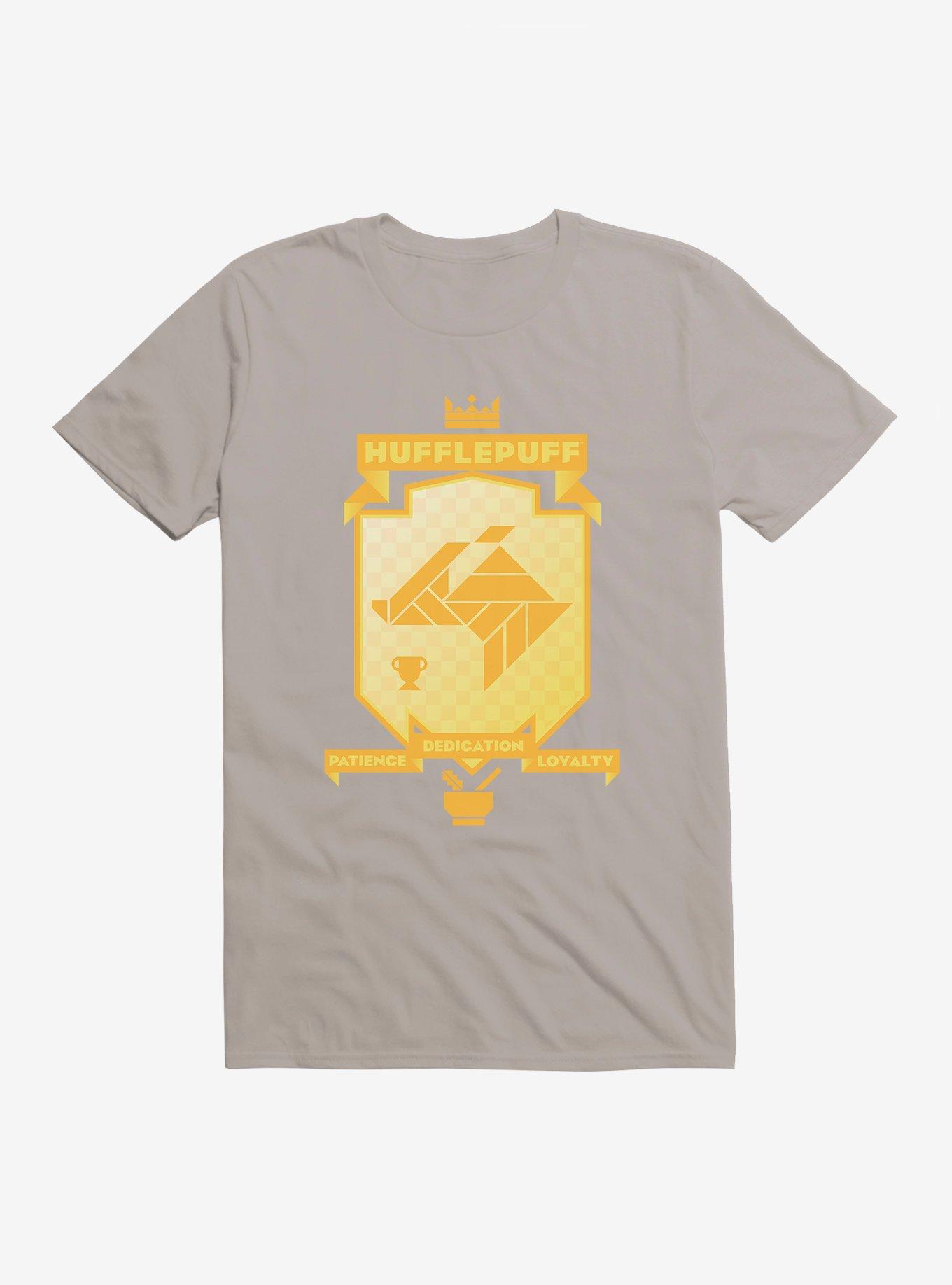 Harry Potter Hufflepuff Gold Pixel Shield Logo T Shirt Boxlunch