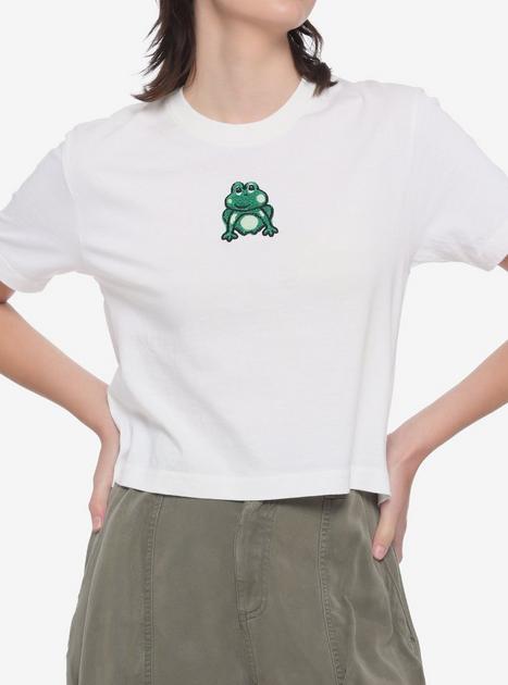 Fuzzy Frog Girls Crop T-Shirt | Hot Topic