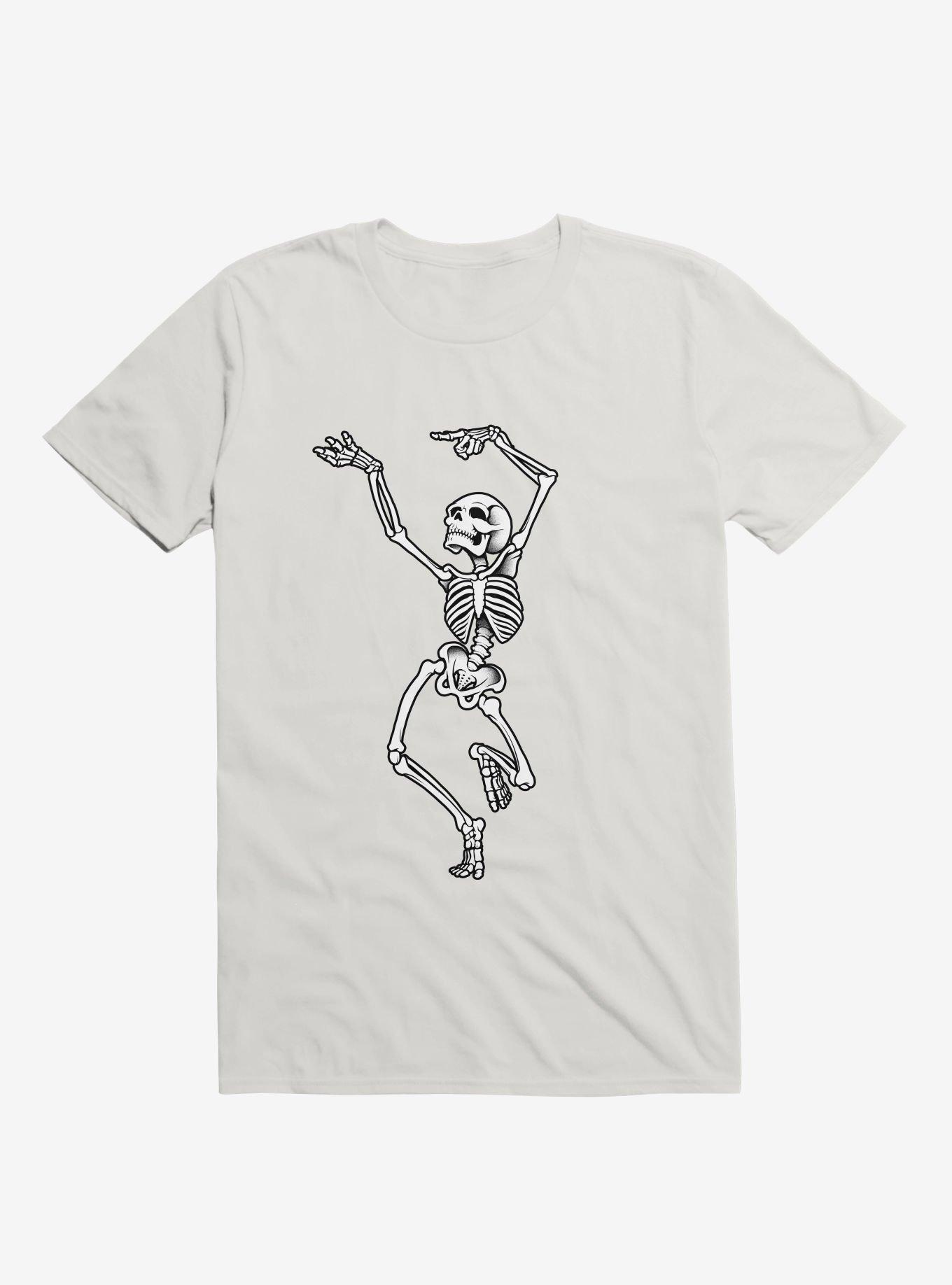 Dancing Skeleton White T-Shirt - WHITE | Hot Topic