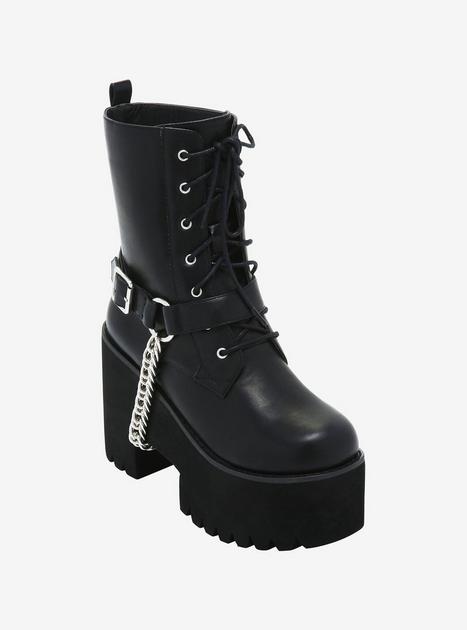 Harness Platform Combat Boots | Hot Topic