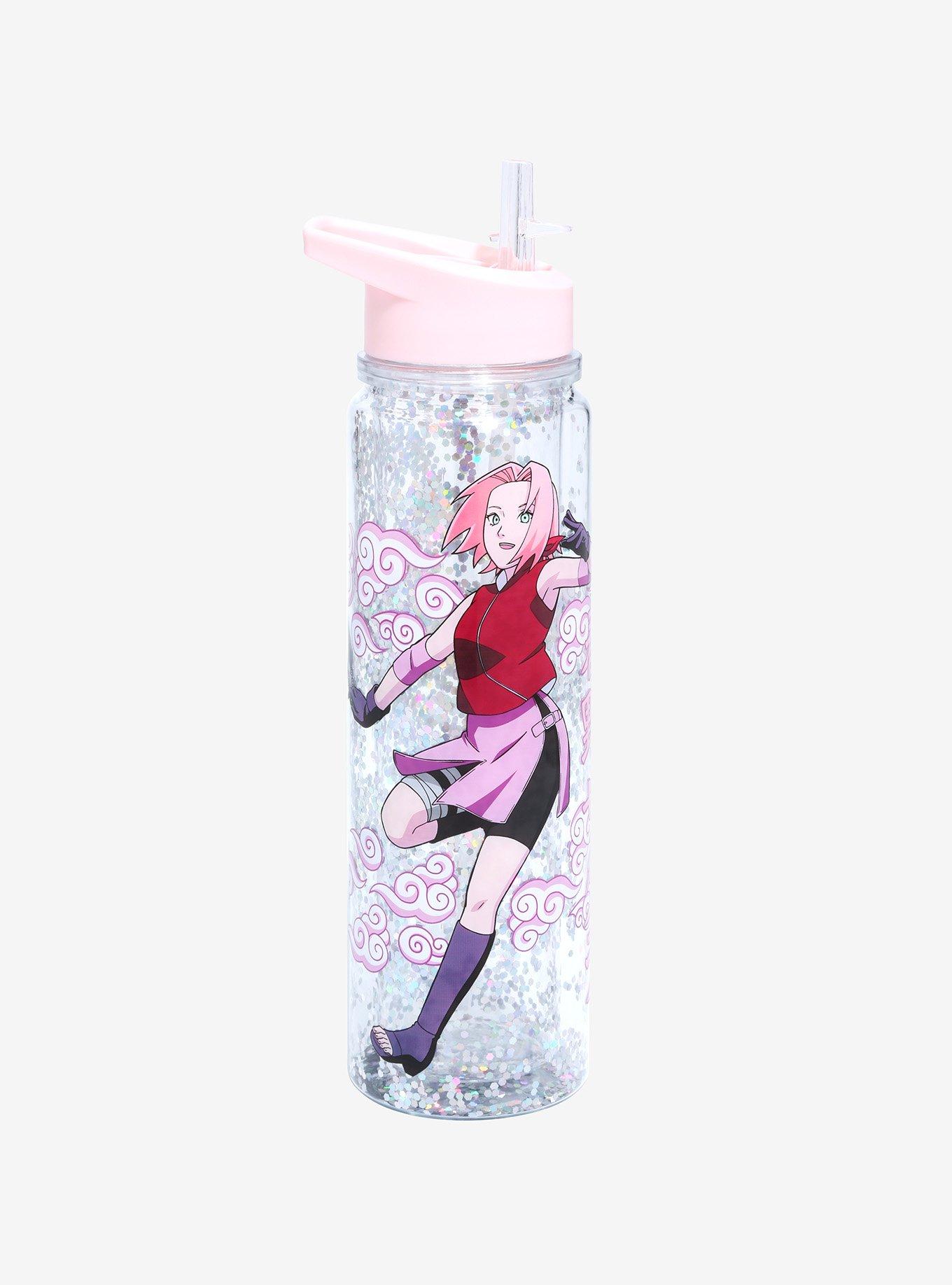 Naruto Shippuden Sakura Haruno Glitter Water Bottle