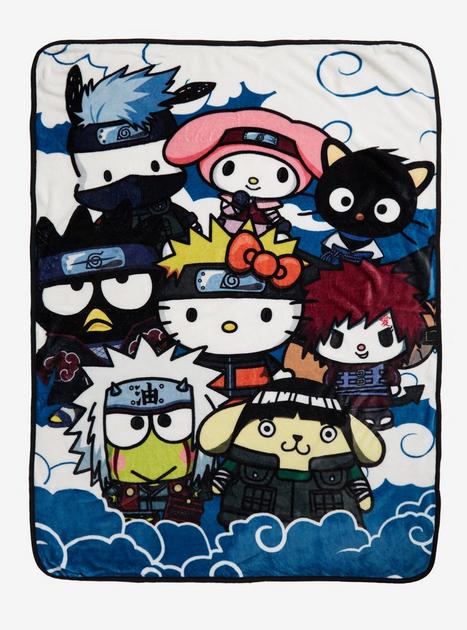 Naruto Shippuden X Hello Kitty And Friends Group Throw Blanket | Hot Topic