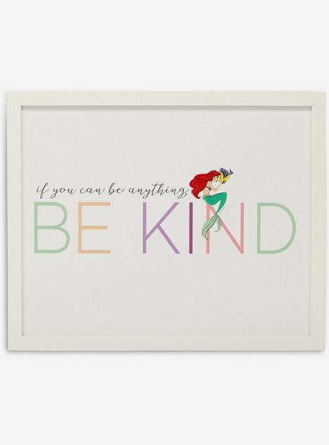 Disney The Little Mermaid Ariel Princess Be Kind Framed Wall Decor ...