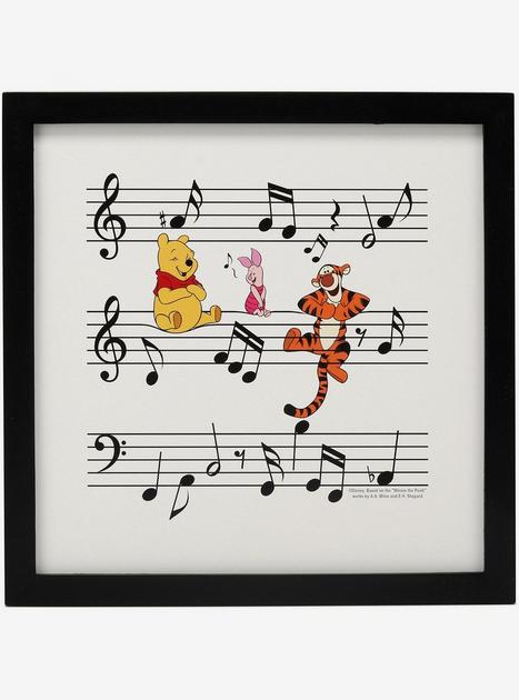 Disney Winnie The Pooh Pooh And Friends Music Notes Framed Wall Decor ...