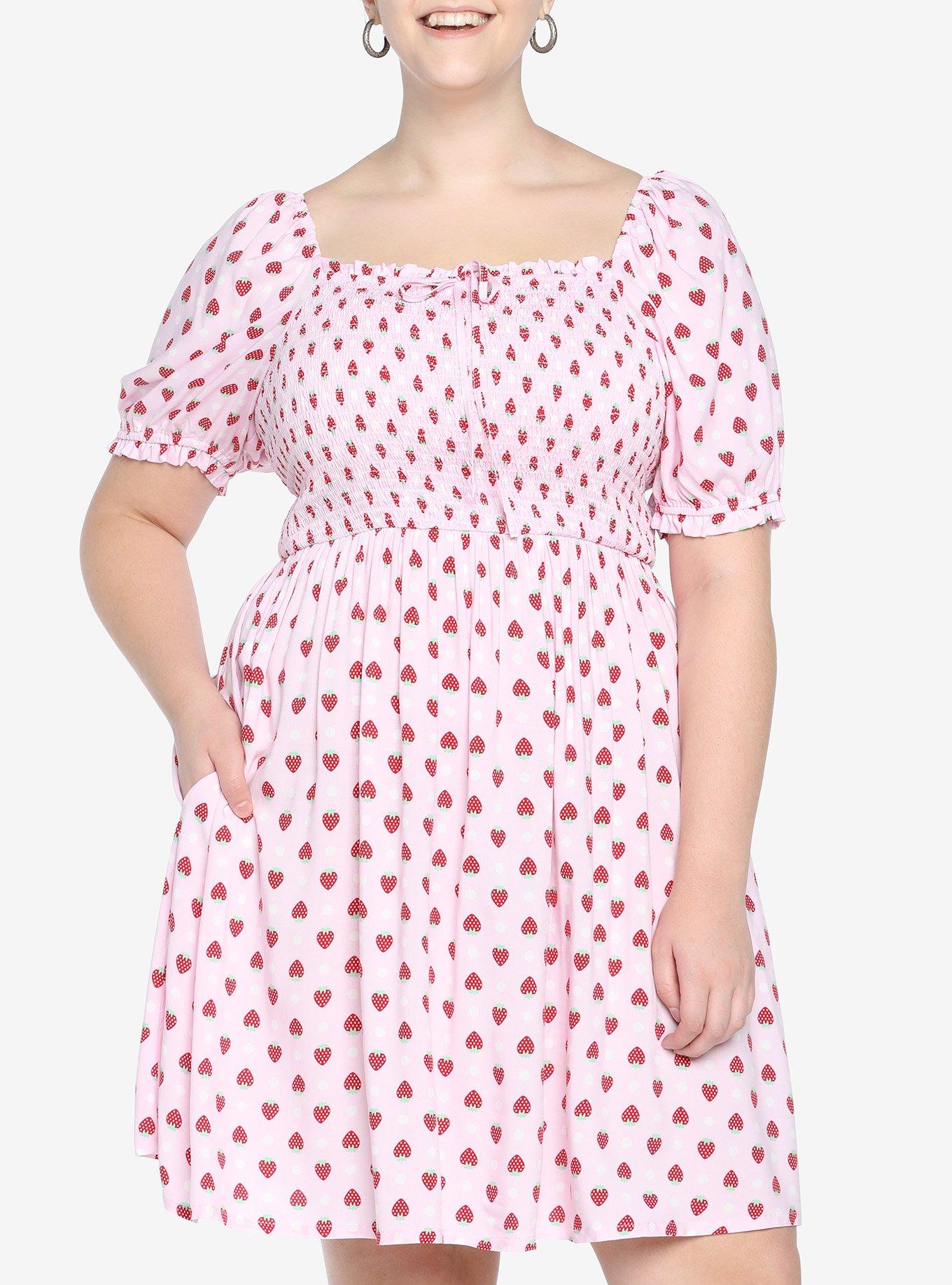 Pink Strawberry Smocked Dress Plus Size Hot Topic
