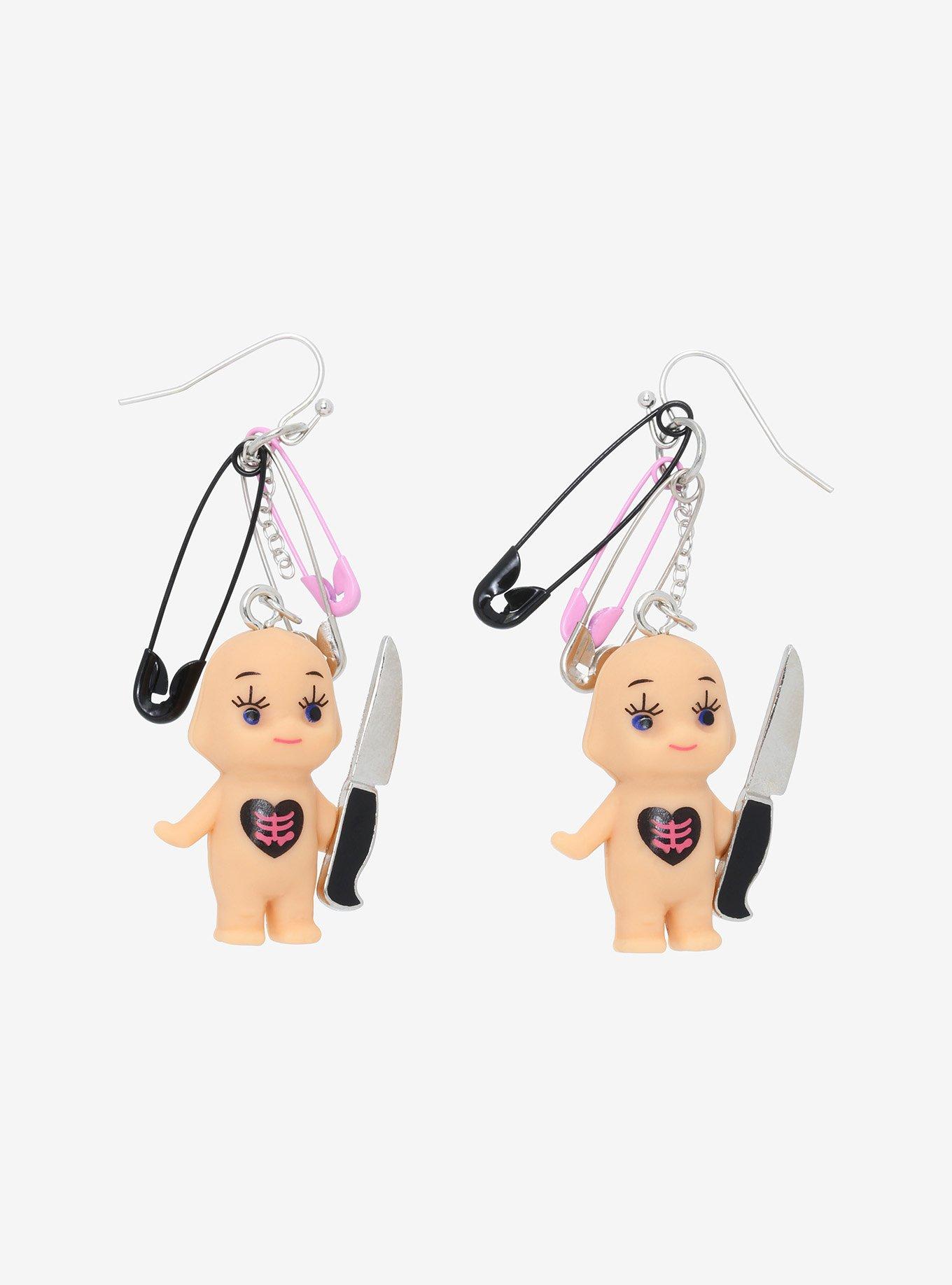 Baby Weapon Safety Pin Earrings | Hot Topic