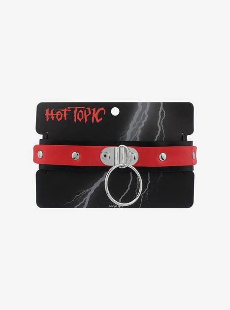 Black & Red O-Ring Choker | Hot Topic