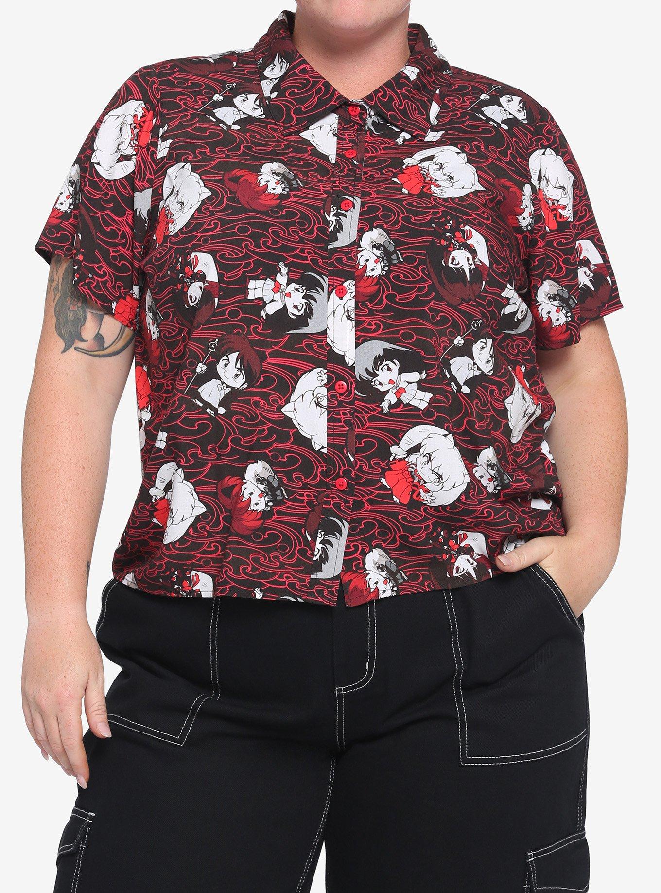 InuYasha Chibi Girls Woven Button-Up Plus Size | Hot Topic