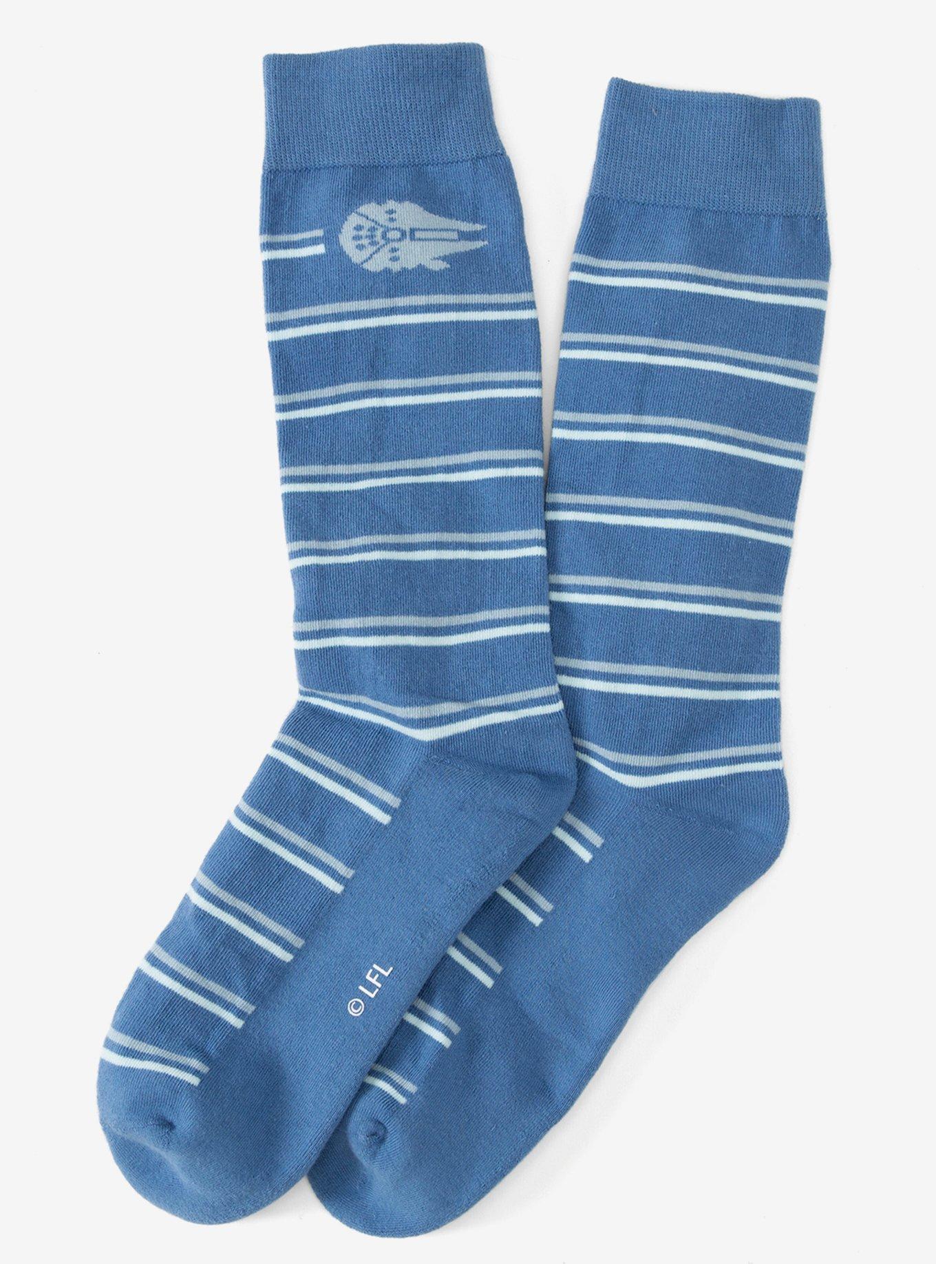 Star Wars The Millennium Falcon Striped Blue Sock | BoxLunch