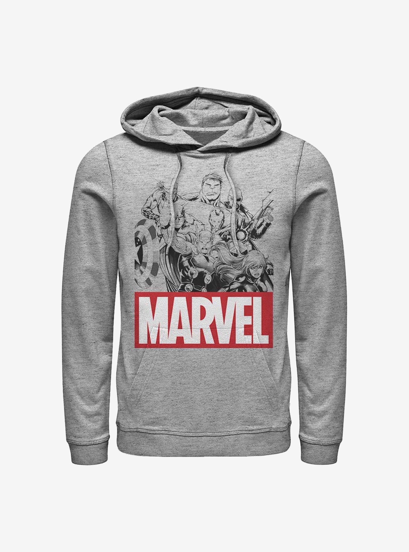 Marvel Avengers Marvel Group Hoodie - GREY | Hot Topic