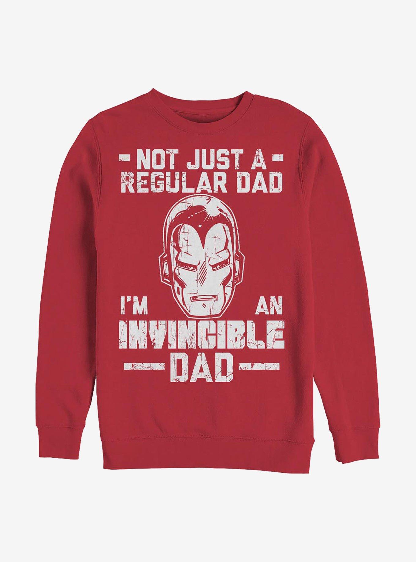 Marvel Iron Invincible Dad Crew Sweatshirt - RED | Hot Topic