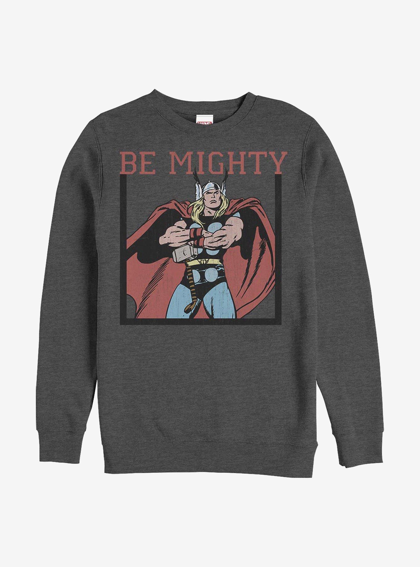 Marvel Thor Be Mighty Crew Sweatshirt - GREY | Hot Topic