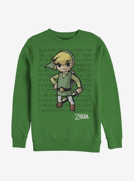Nintendo Zelda Link Pose Crew Sweatshirt - GREEN | Hot Topic