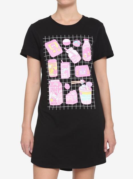 Hello Kitty And Friends Snacks & Games Grid T-Shirt Dress | Hot Topic
