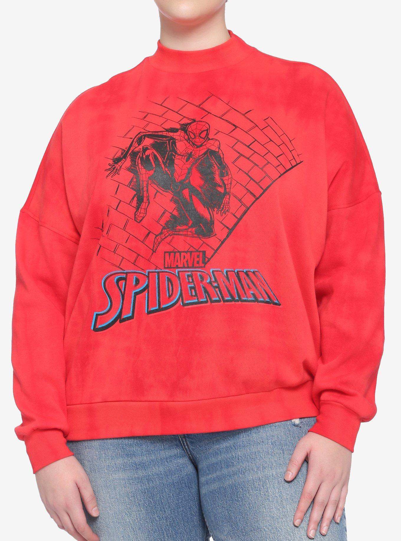 Her Universe Marvel Spider-Man Mock Neck Girls Sweatshirt Plus Size ...