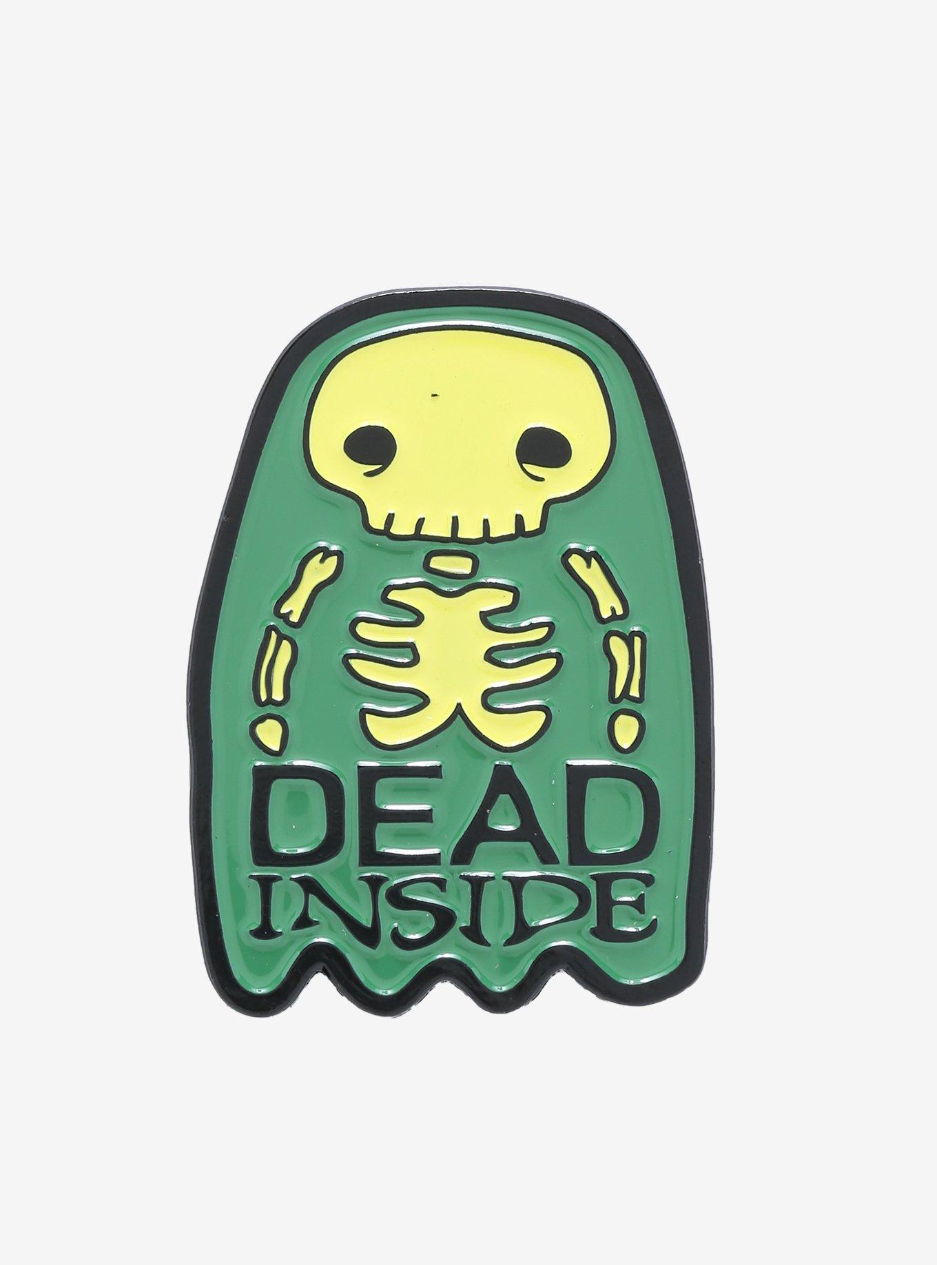 Dead Inside Skeleton Ghost Enamel Pin By Billydraw | Hot Topic