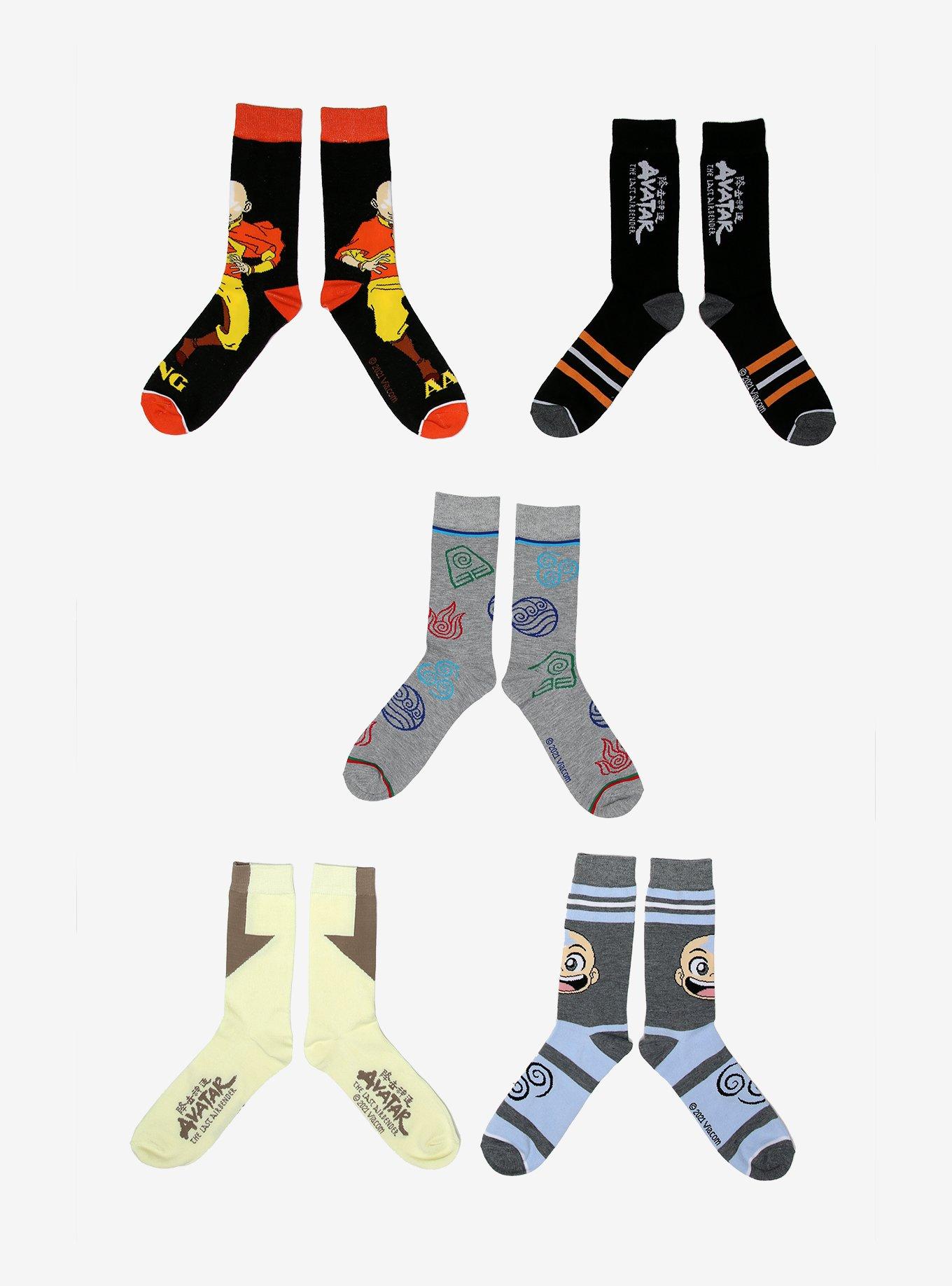 Avatar: The Last Airbender Aang Crew Socks 5 Pair | Hot Topic