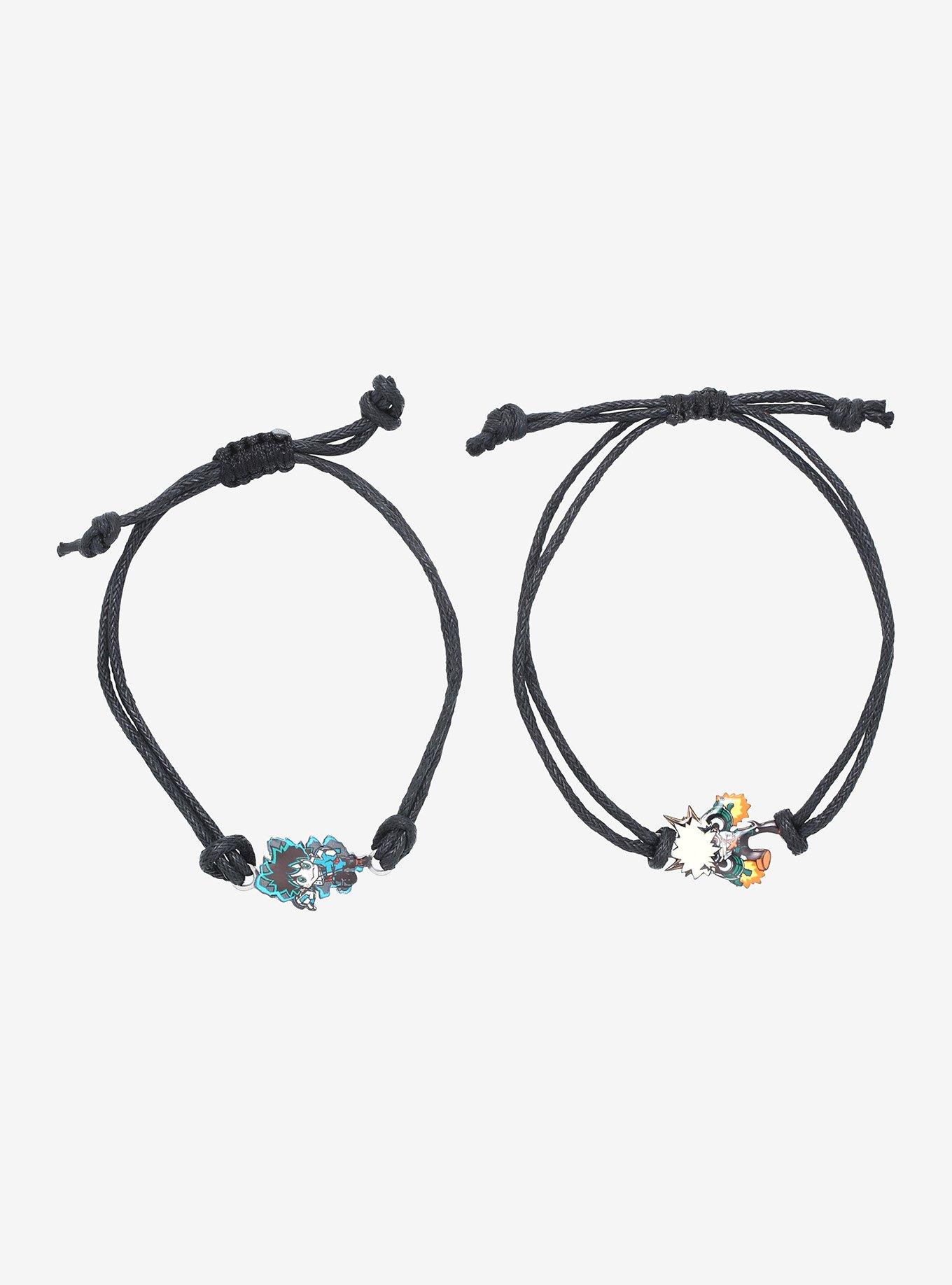 Bakugo & Deku Charm Best Friend Cord Bracelet Set | Hot Topic
