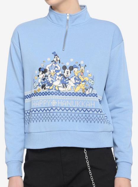 Disney Holiday Hanukkah Half-Zip Girls Crop Pullover | Hot Topic