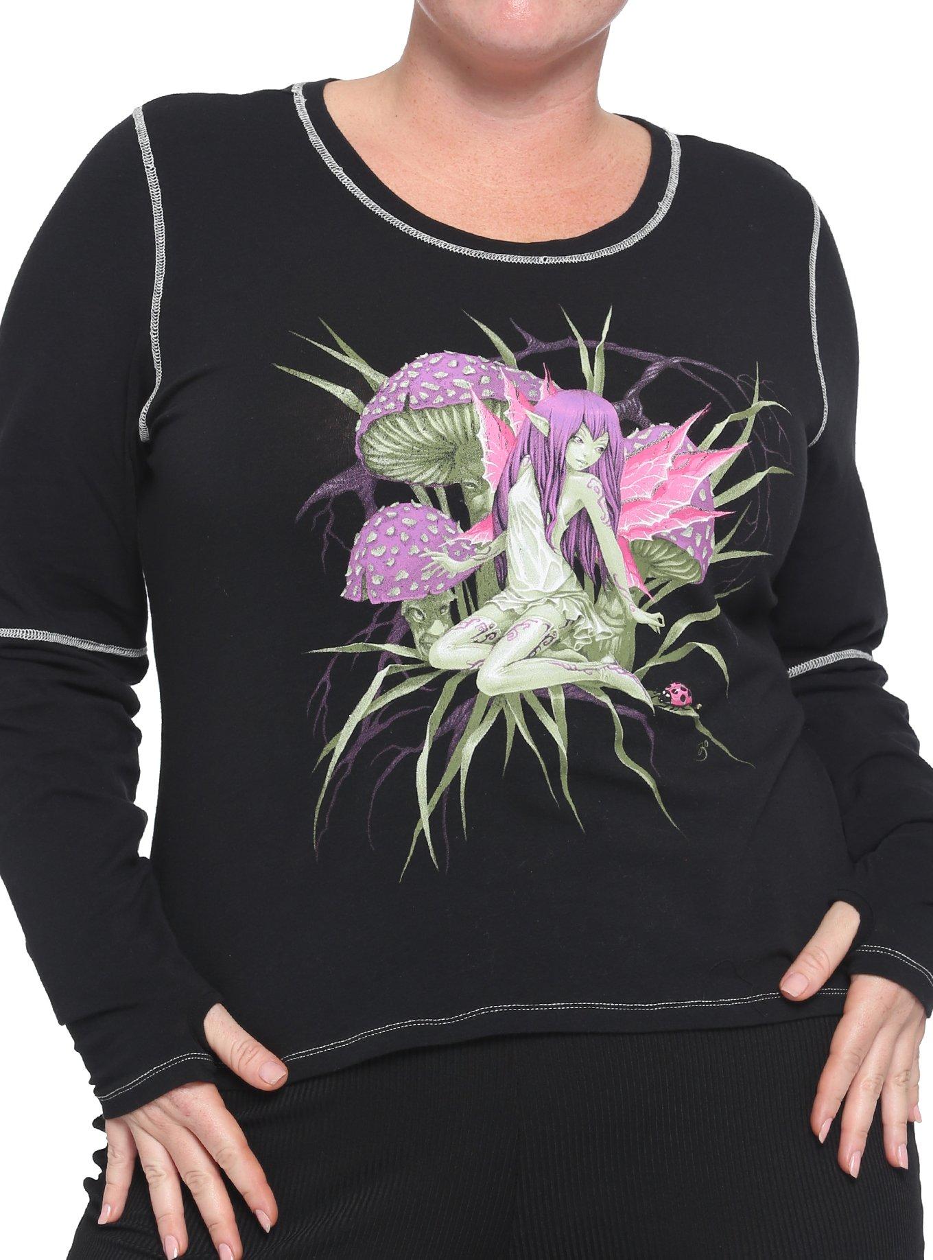 Fairies By Trick Lace-Up Girls Long-Sleeve T-Shirt Plus Size | Hot Topic