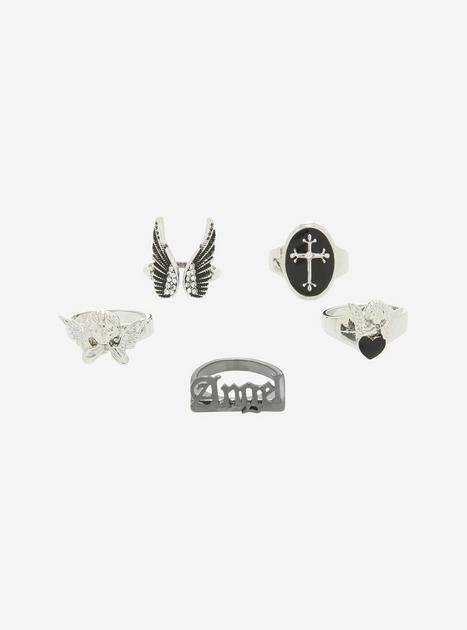 Angel Wing Gothic Ring Set | Hot Topic
