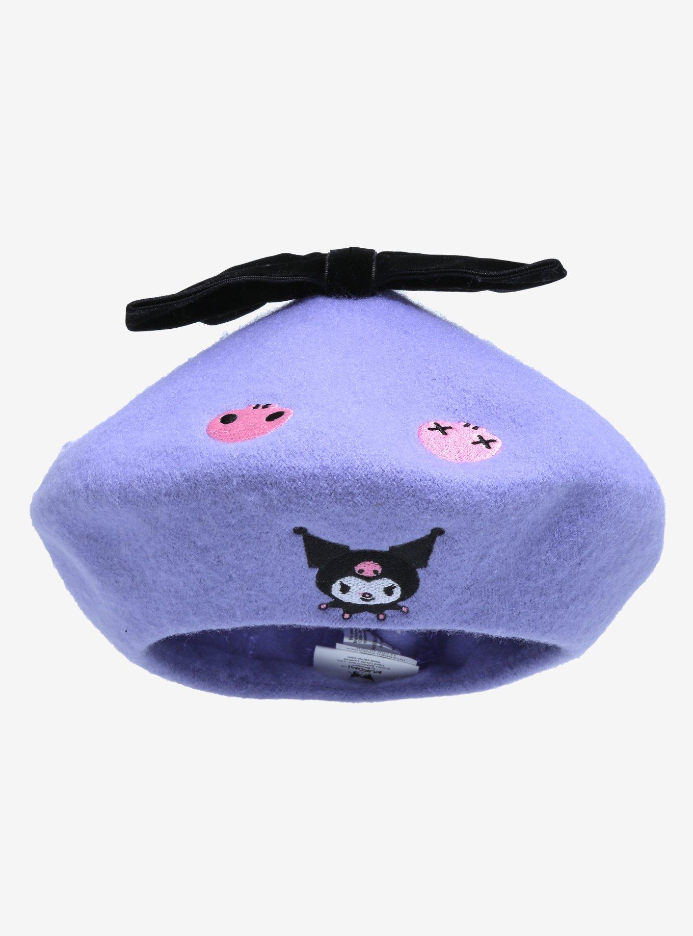 Kuromi Embroidered Skulls Beret | Hot Topic