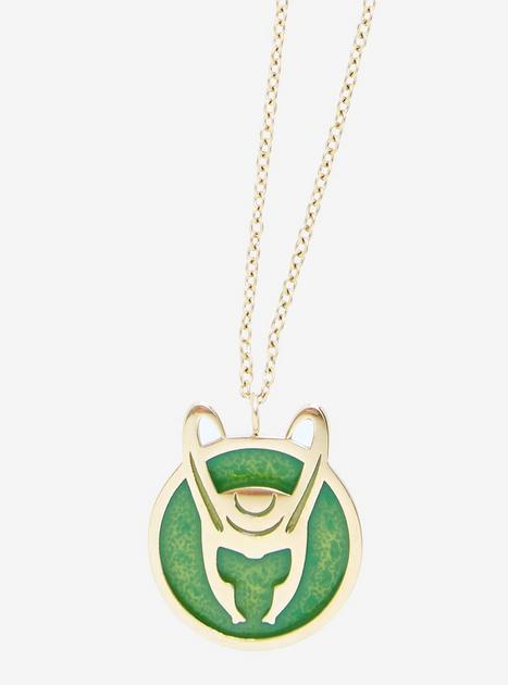 Marvel Loki Helmet Symbol Pendant Necklace | BoxLunch