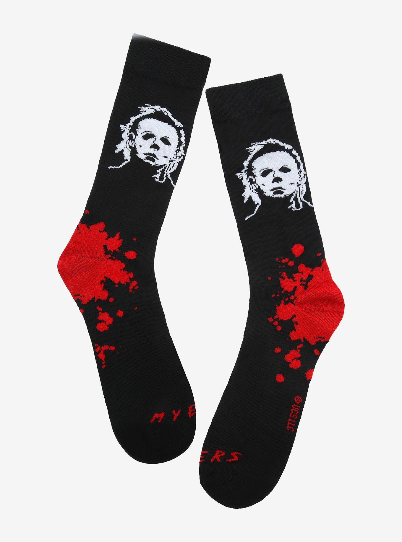 Halloween Michael Myers Blood Splatter Crew Socks | Hot Topic