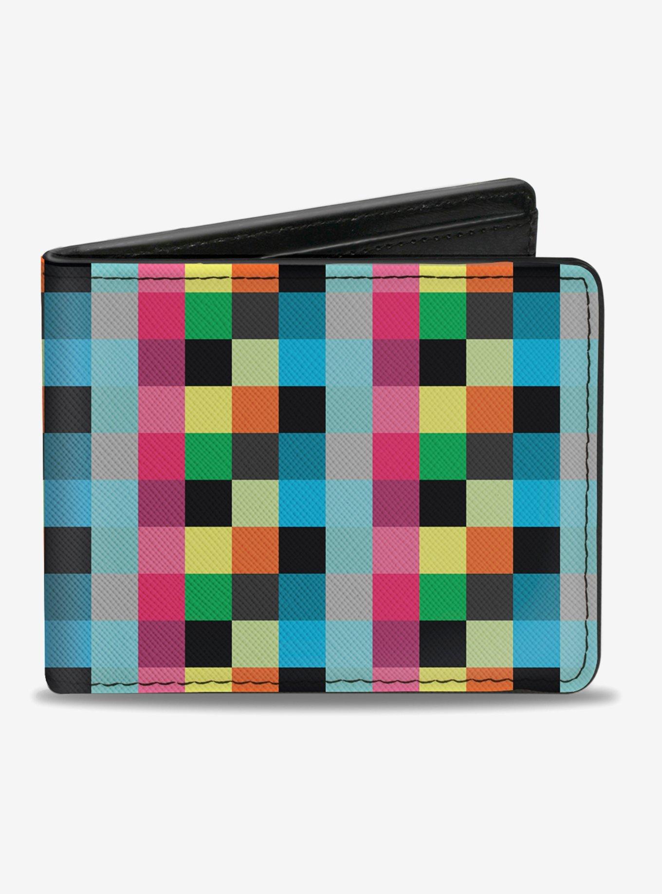 Hot Topic Checker Print Bifold Wallet Bright Pastel | Hamilton Place