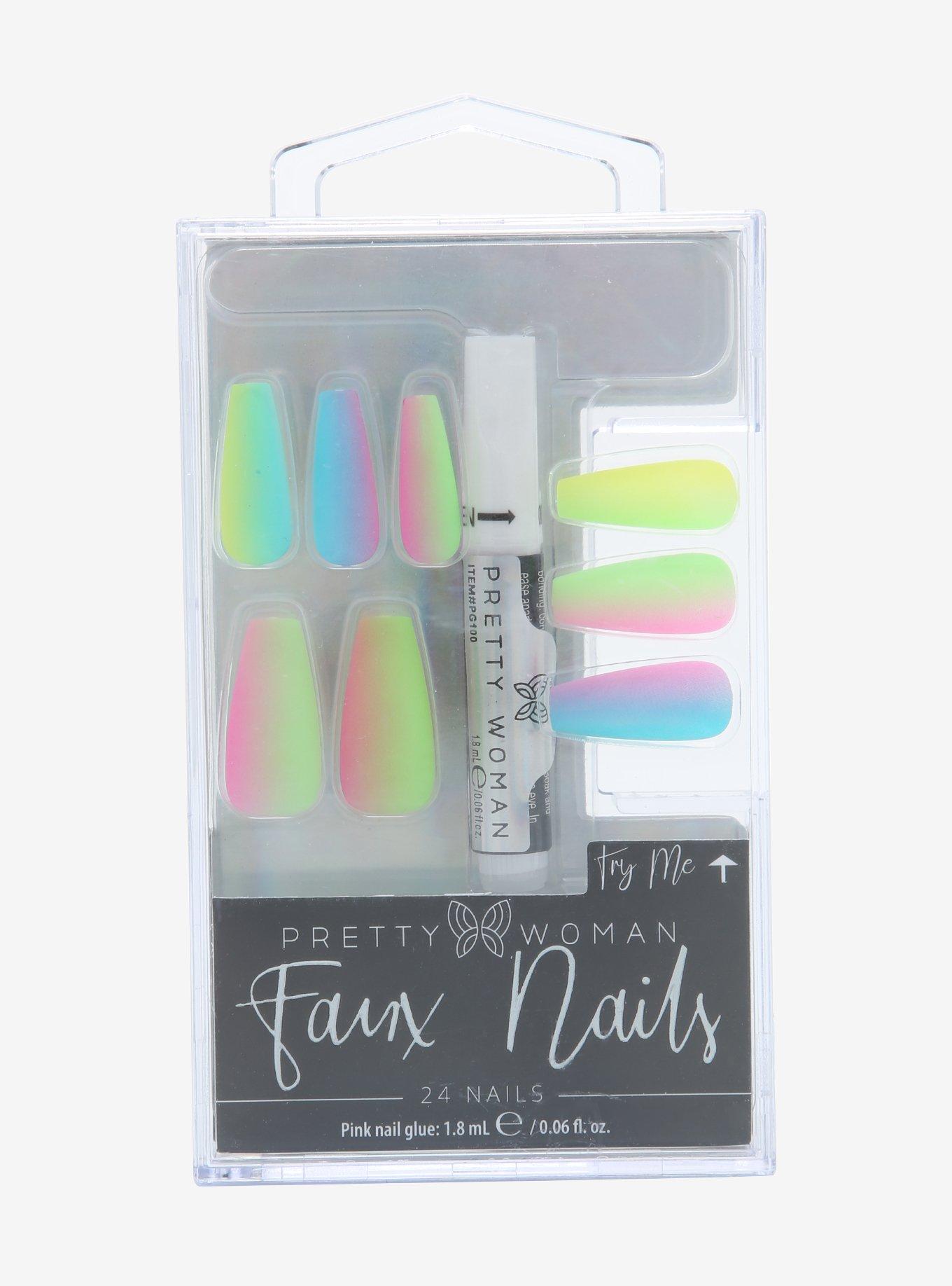 Neon Ombre Faux Nail Set | Hot Topic