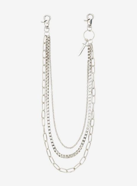 Silver Dagger 20 Inch 22 Inch & 24 Inch Triple Wallet Chain | Hot Topic