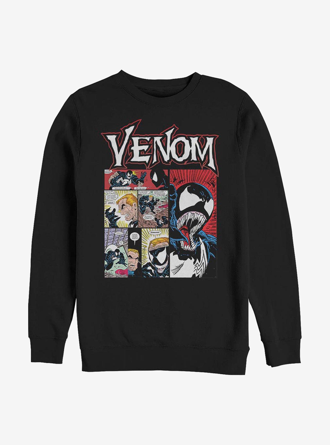Marvel Venom Comic Crew Sweatshirt - BLACK | Hot Topic