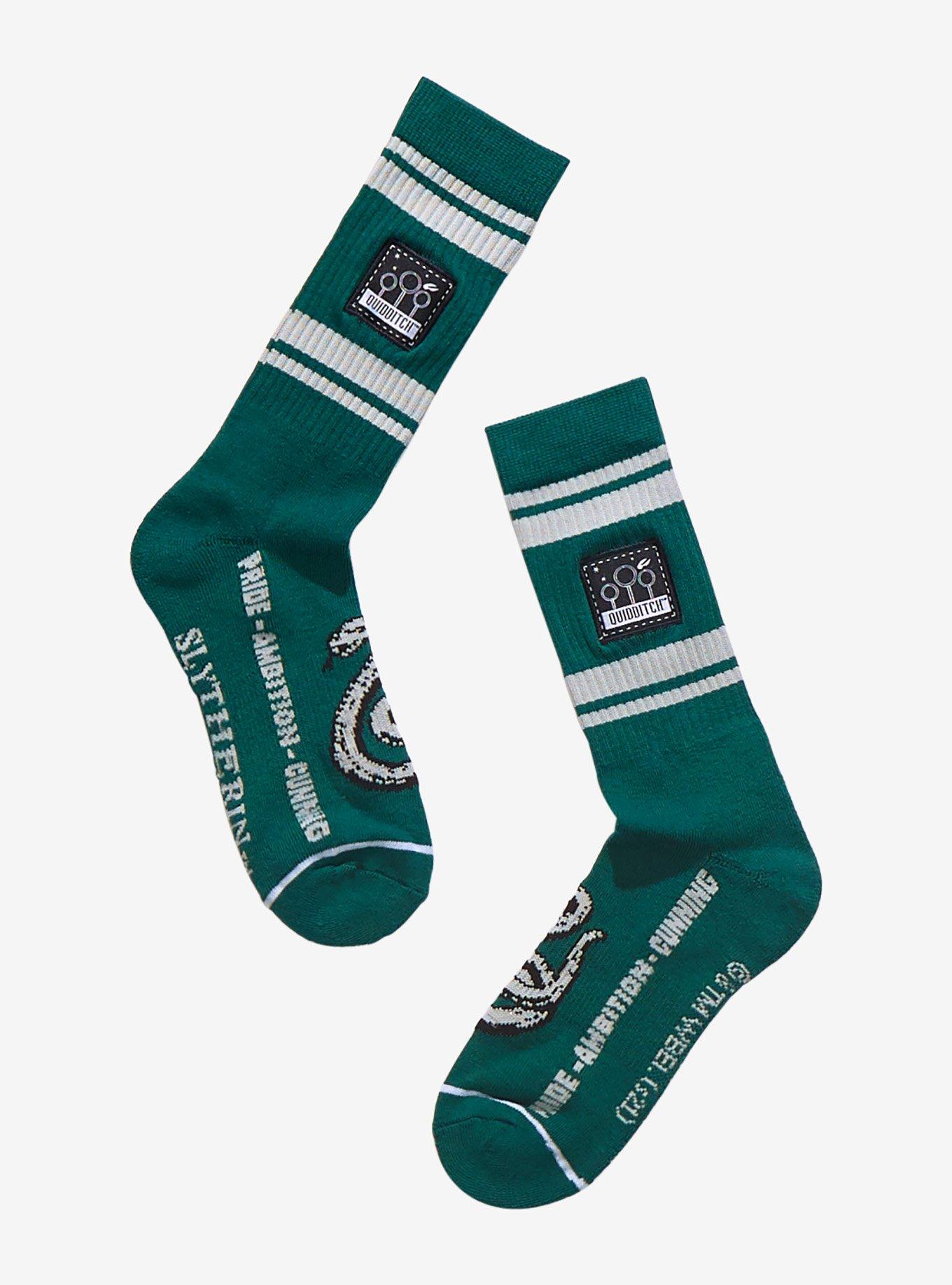 Harry Potter Slytherin Quidditch Crew Socks - BoxLunch Exclusive | BoxLunch