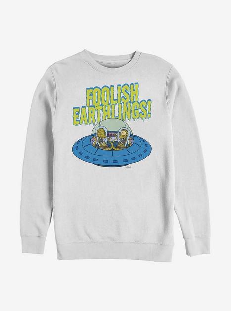 The Simpsons Foolish Earthlings Sweatshirt - WHITE | BoxLunch
