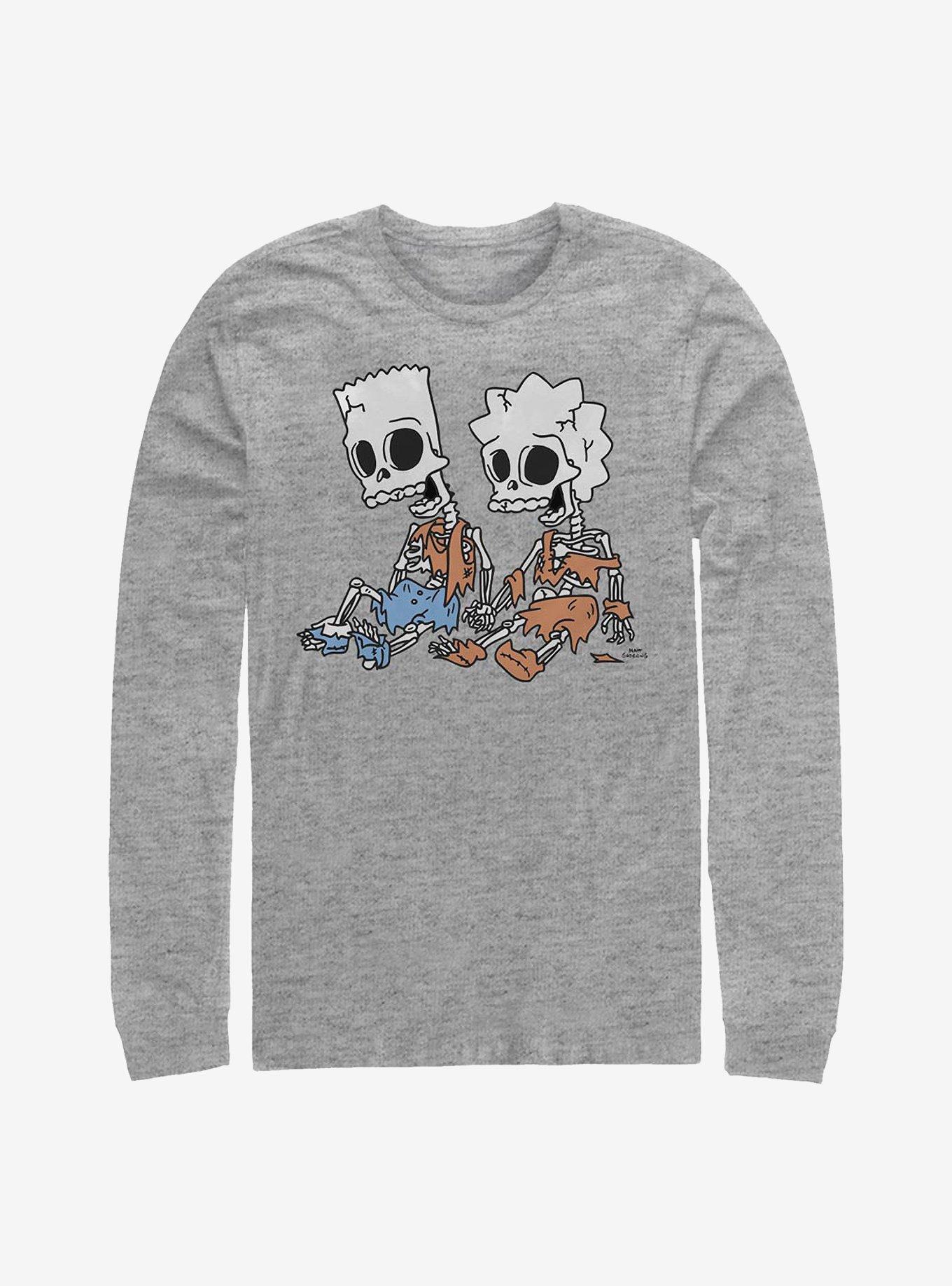The Simpsons Skeleton Bart And Lisa Long-Sleeve T-Shirt - GREY | BoxLunch
