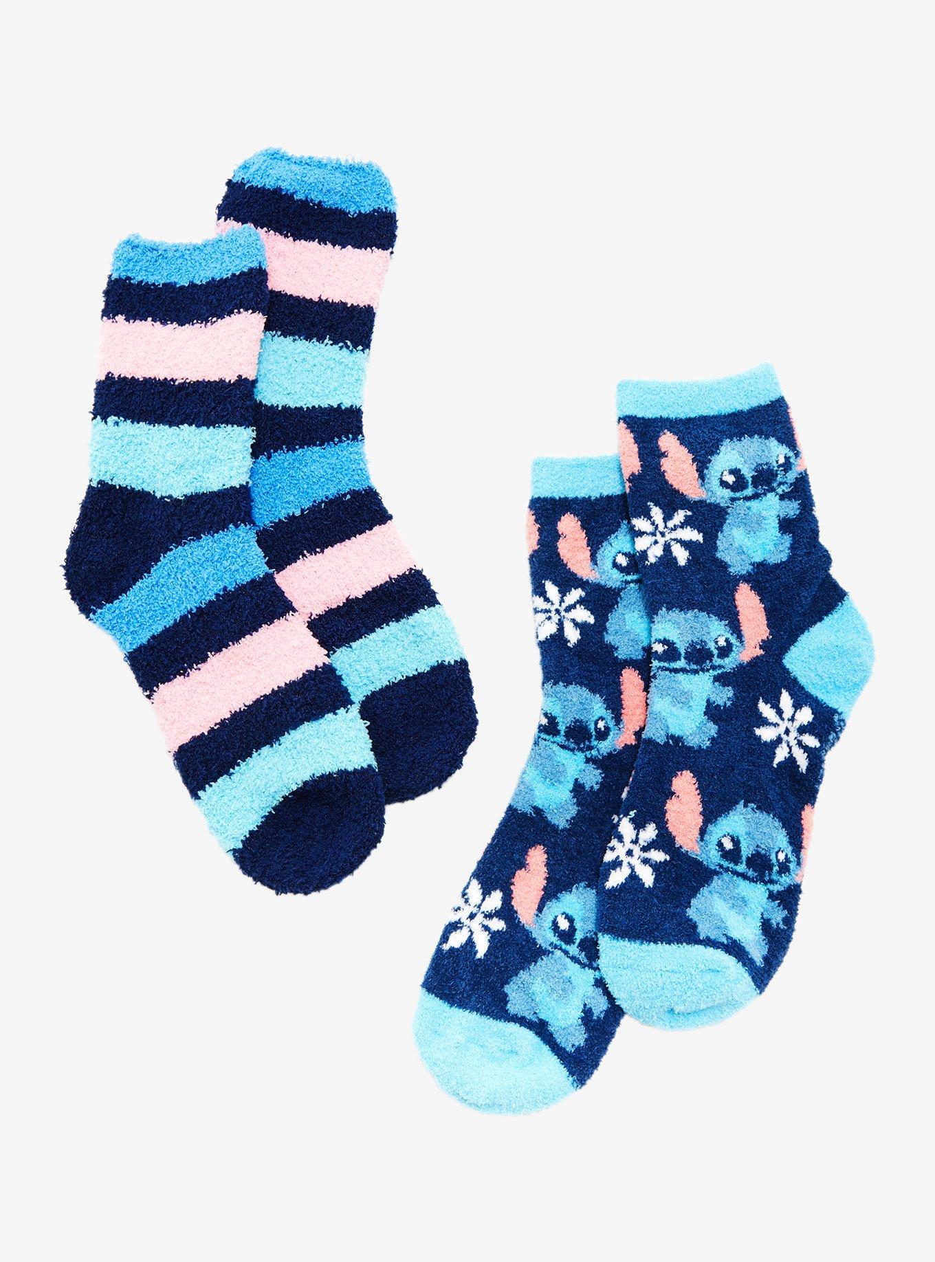 Disney Lilo & Stitch Striped Stitch Cozy Crew Socks 2 Pair | Hot Topic