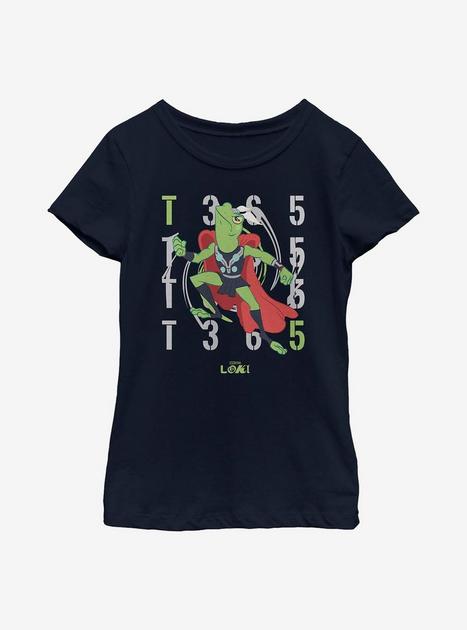 Marvel Loki Thor Frog T365 Throg Youth Girls T-Shirt - BLUE | BoxLunch