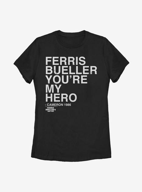 Ferris Bueller's Day Off Hero Bueller Womens T-Shirt - BLACK | BoxLunch