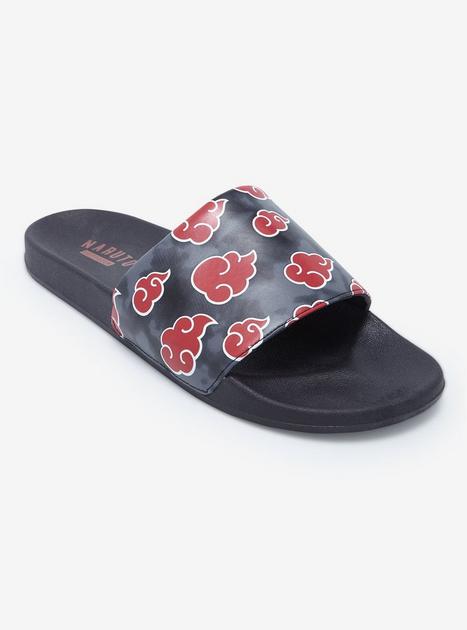 Naruto Shippuden Akatsuki Clouds Slide Sandals | Hot Topic