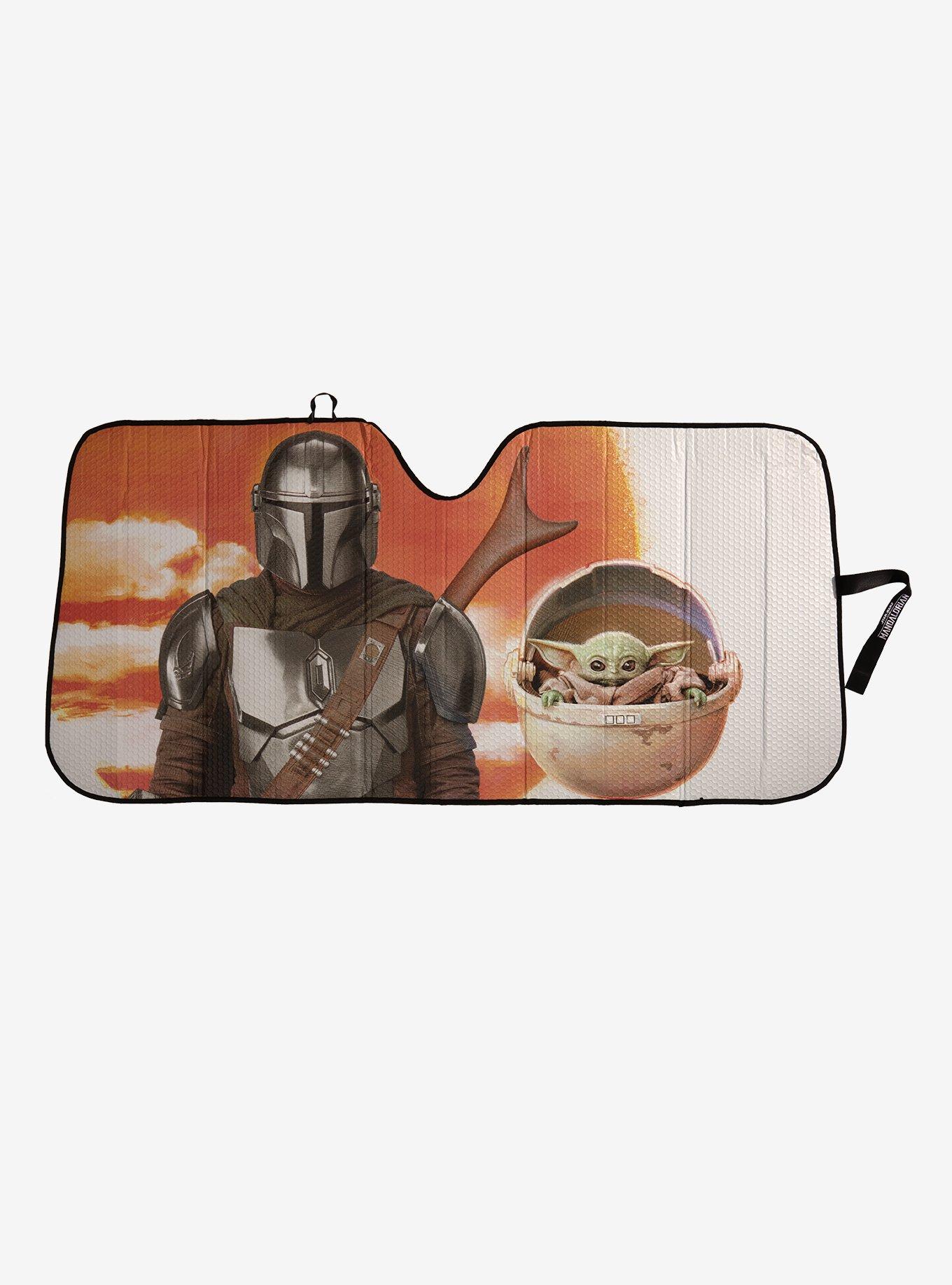 Star Wars The Mandalorian Grogu And Mando Sunset Portrait Sunshade Boxlunch
