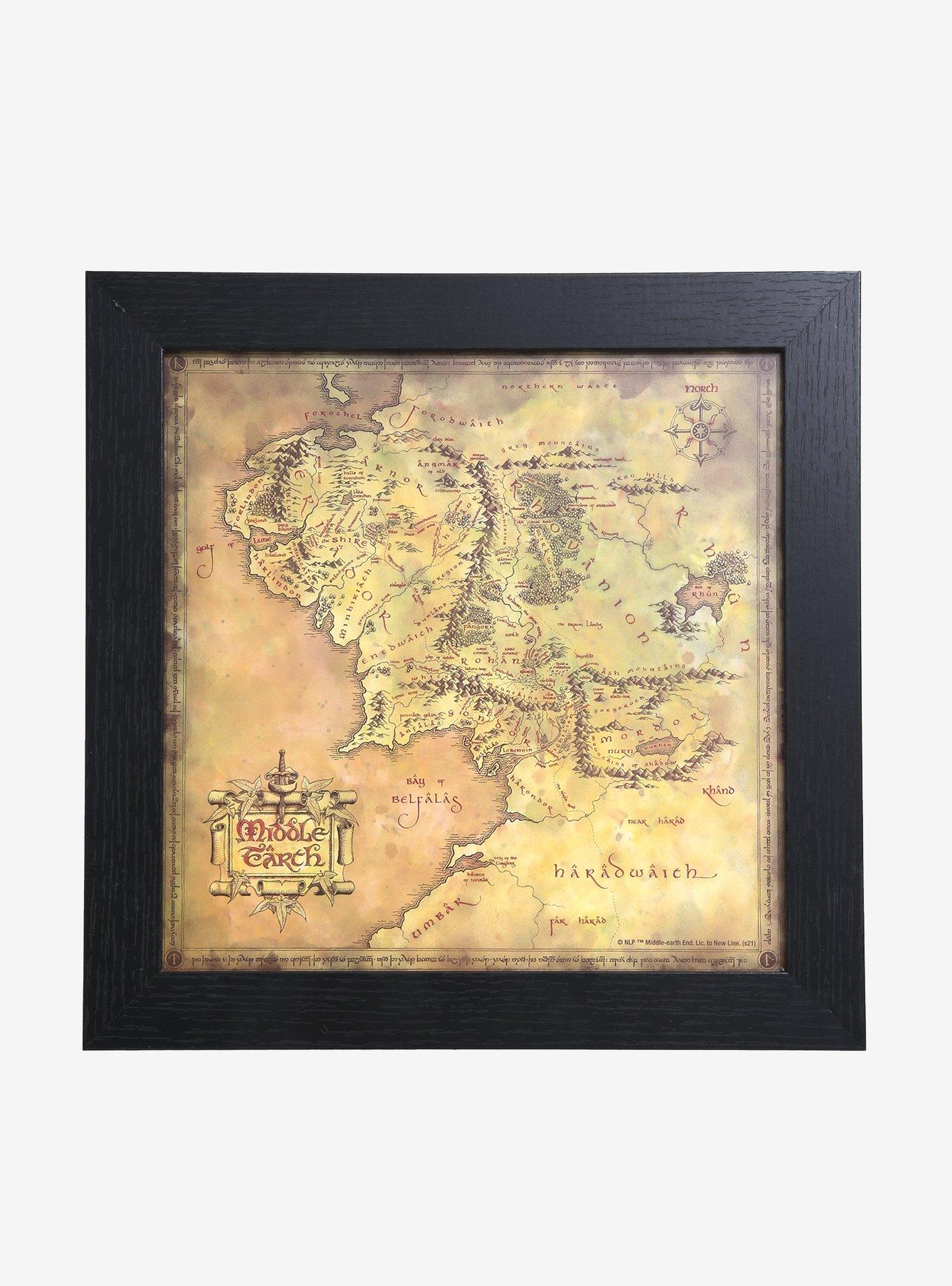 The Lord of the Rings Middle Earth Map Wall Art | BoxLunch