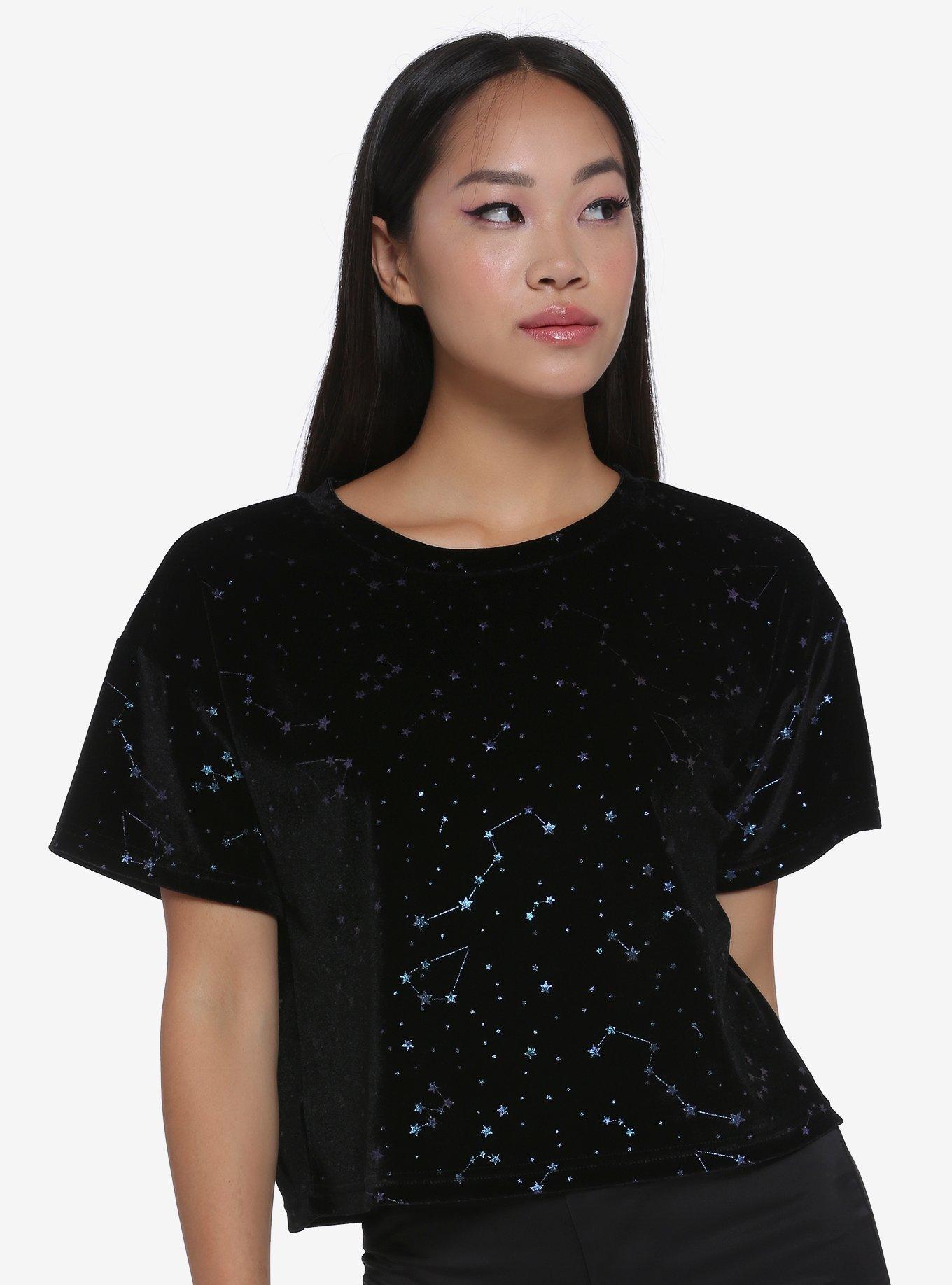 Star Constellation Velvet Girls Crop Top | Hot Topic