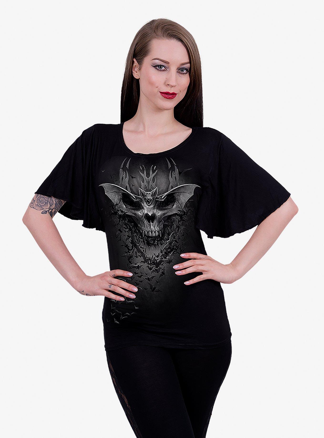 Bat Skull Batwing Sleeve Top | Hot Topic