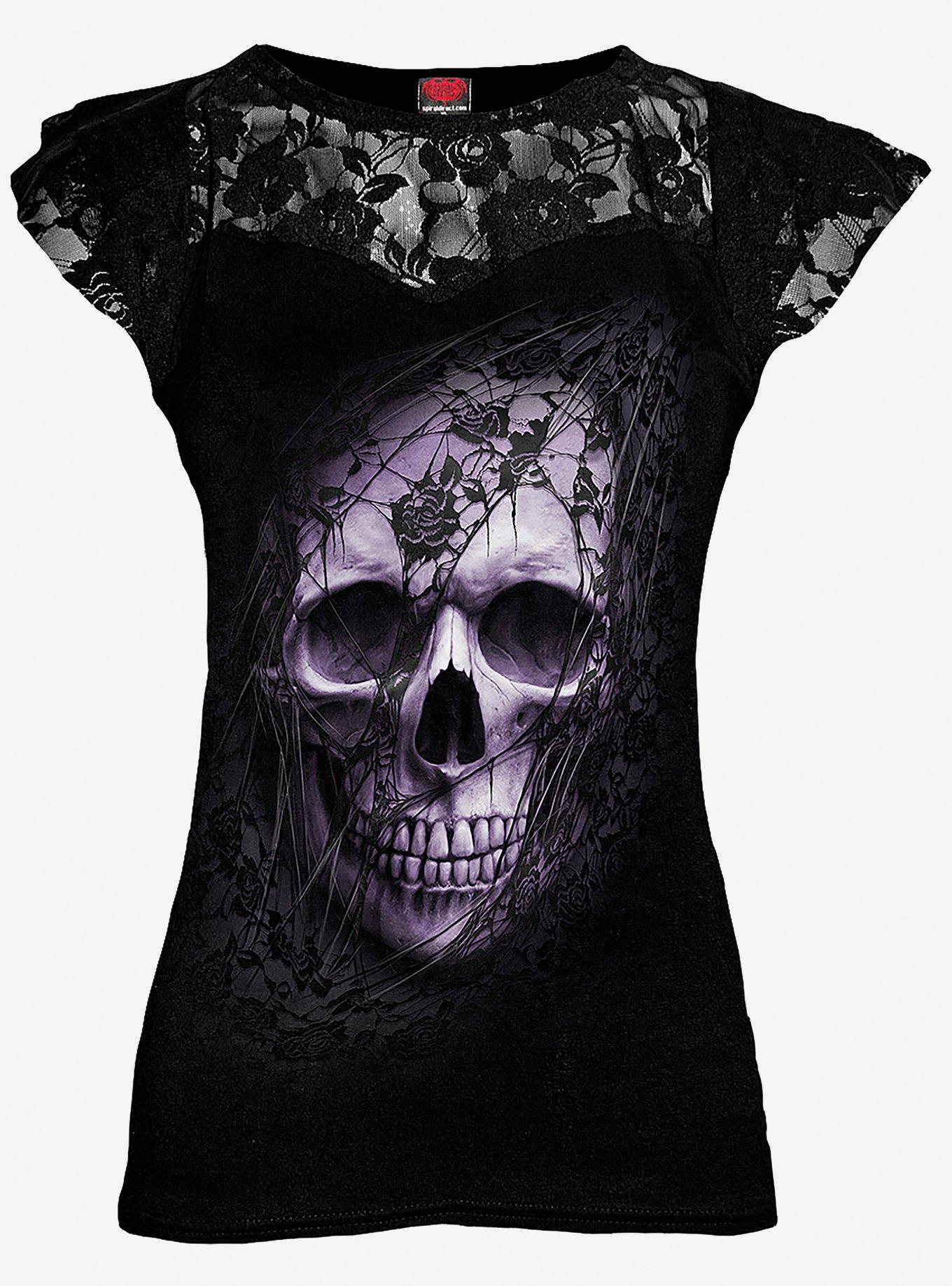 Skull Lace Detail Top | Hot Topic