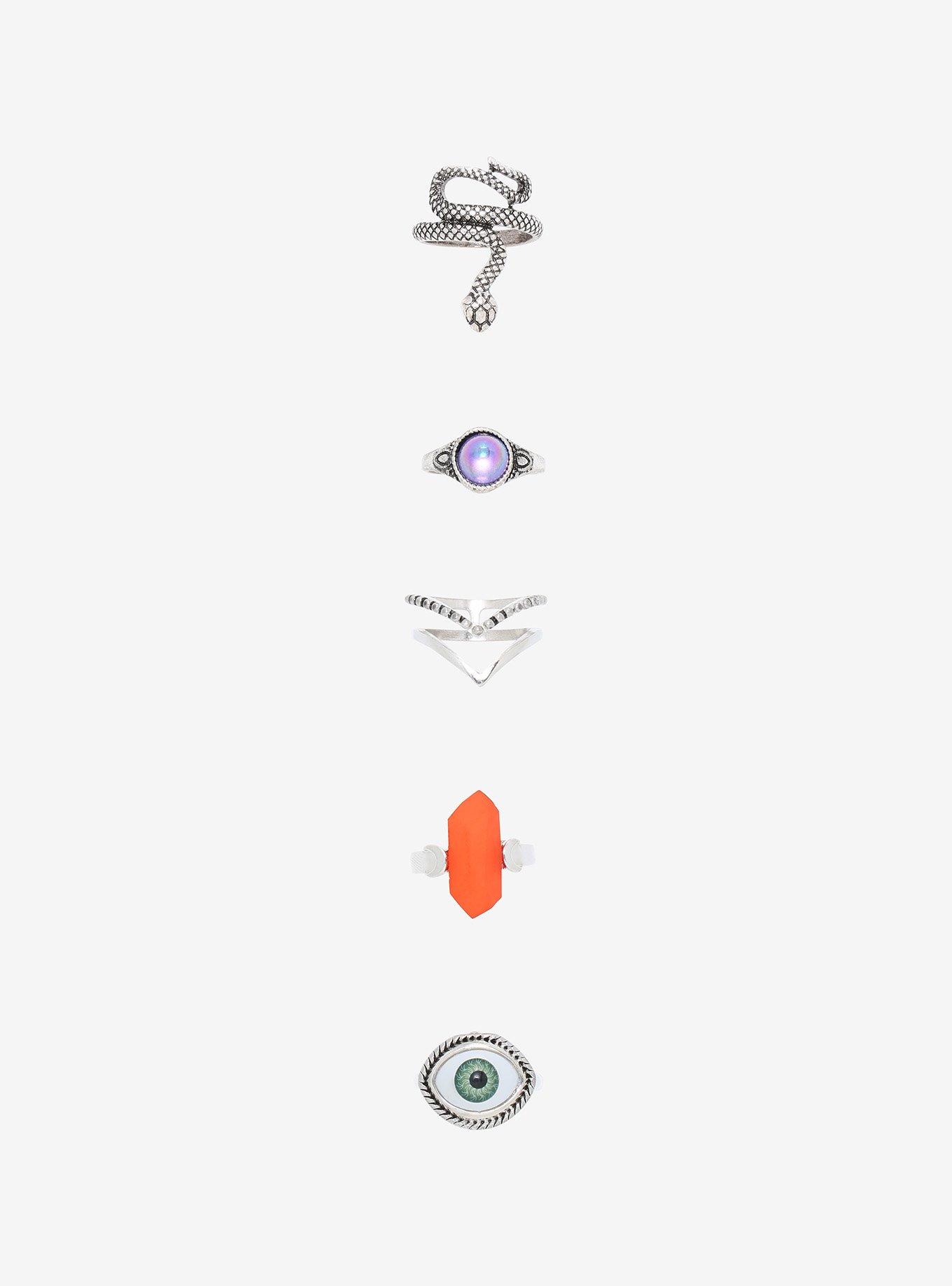 Crystal Eye Ring Set | Hot Topic