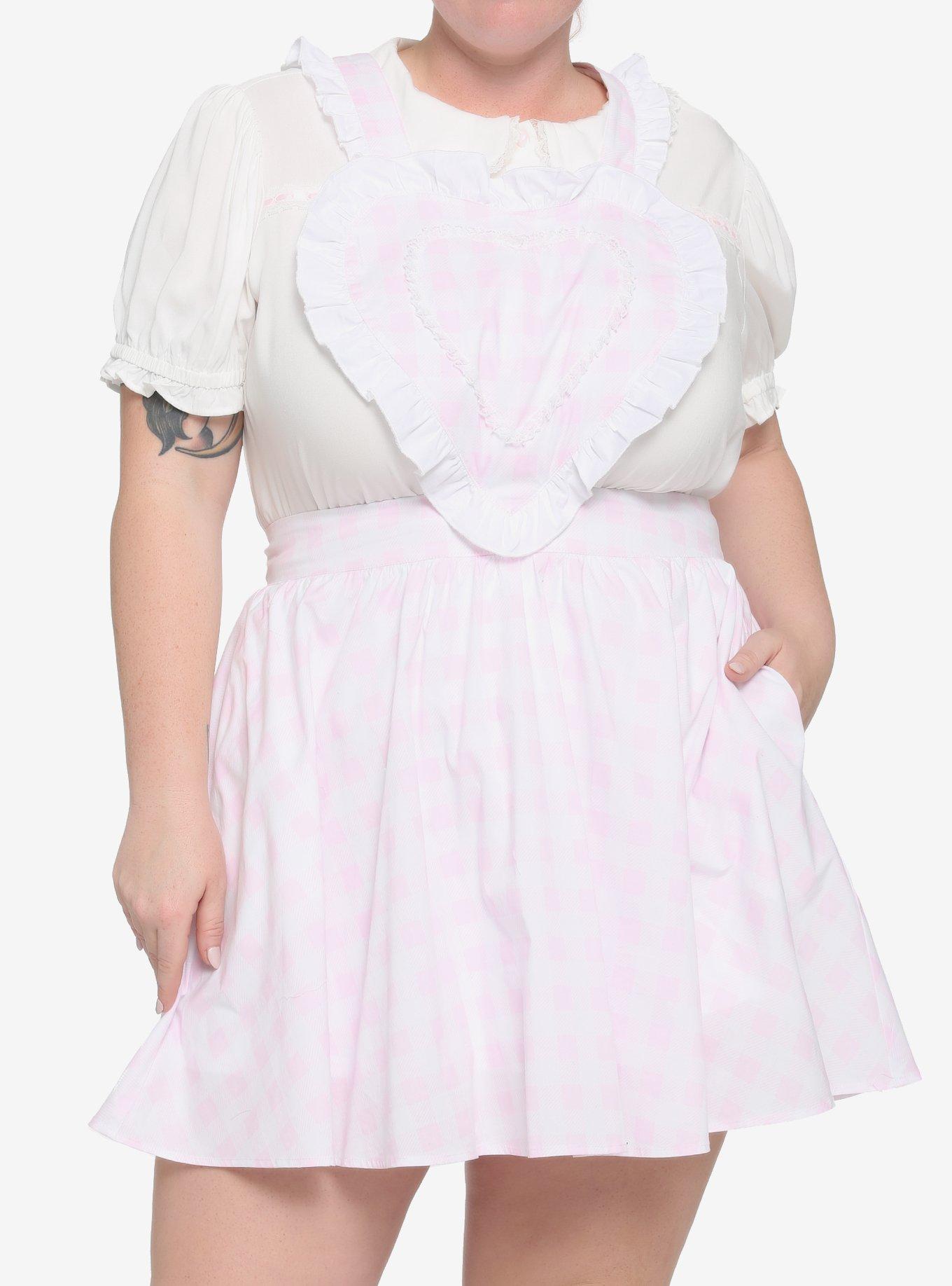 Pink And White Plaid Heart Skirtall Plus Size Hot Topic