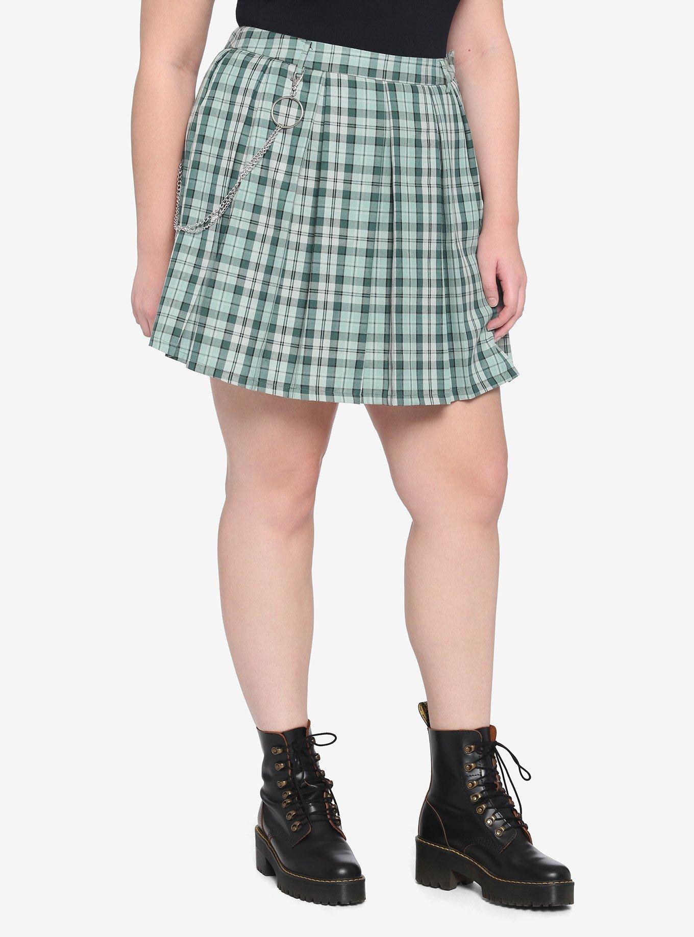 Green Plaid O Ring Chain Skirt Plus Size Hot Topic