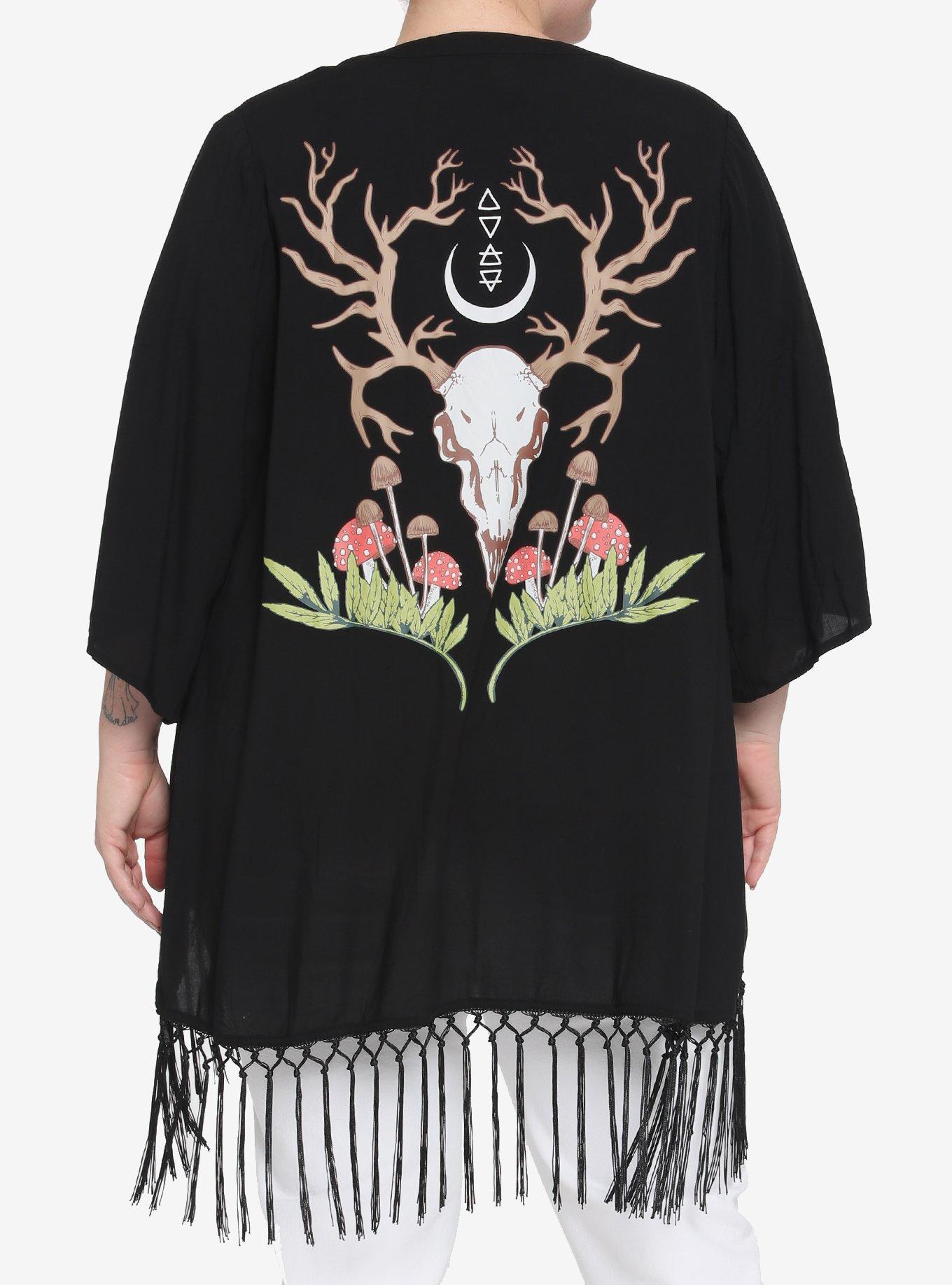 Woodland Skull Fringe Short Duster Plus Size | Hot Topic