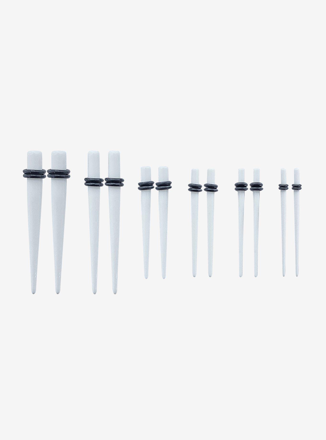 Acrylic 14G - 4G White Taper Plug Kit | Hot Topic
