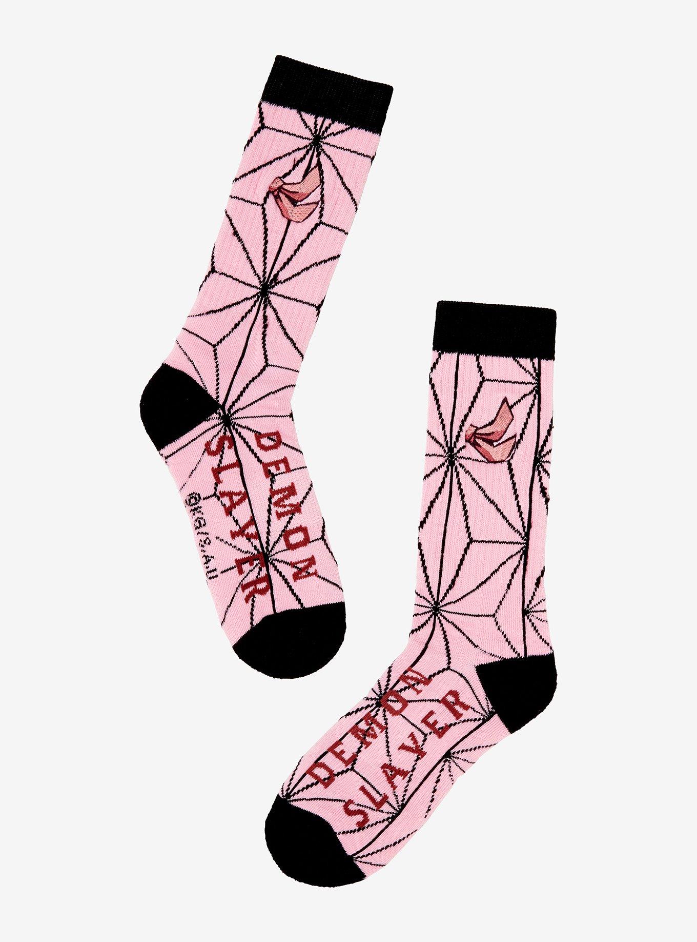 Demon Slayer: Kimetsu No Yaiba Nezuko Embroidery Crew Socks | Hot Topic